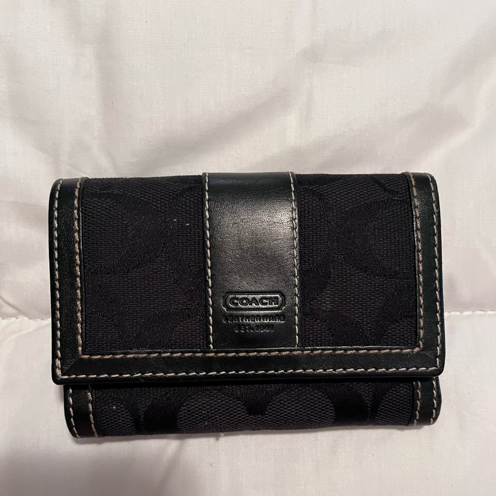 Coach Signature Tri -Fold Wallet - Gem